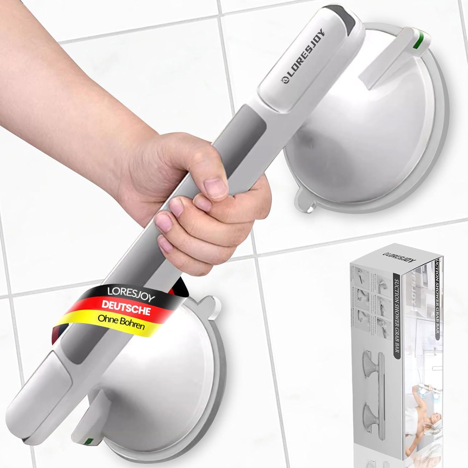 LORESJOY Suction Bathroom Grab Rails, Mobility Support Safety Handle ...