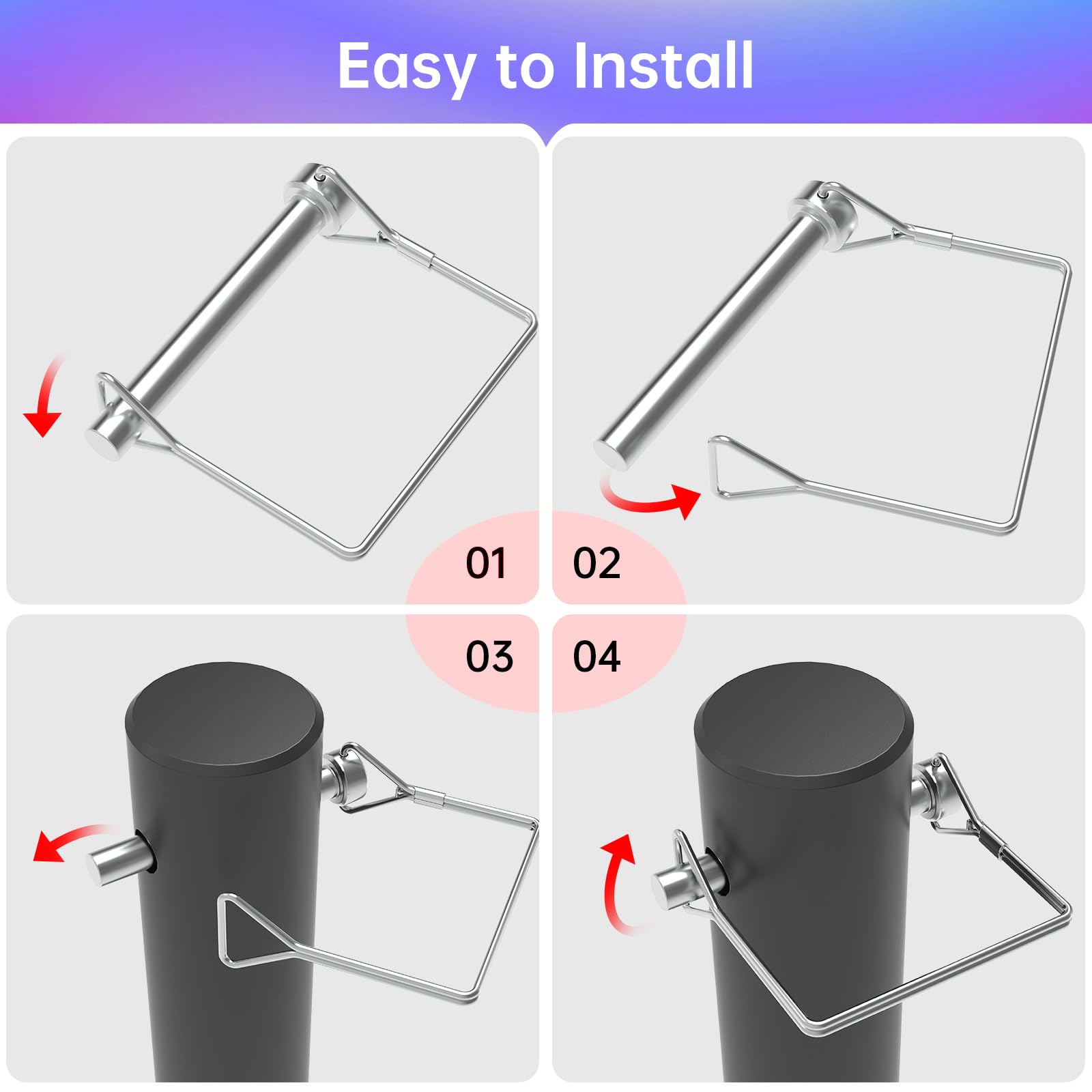 Snapklik.com : 10 Pack Wire Lock Pin, 3/8 Inch Heavy Duty Safety ...