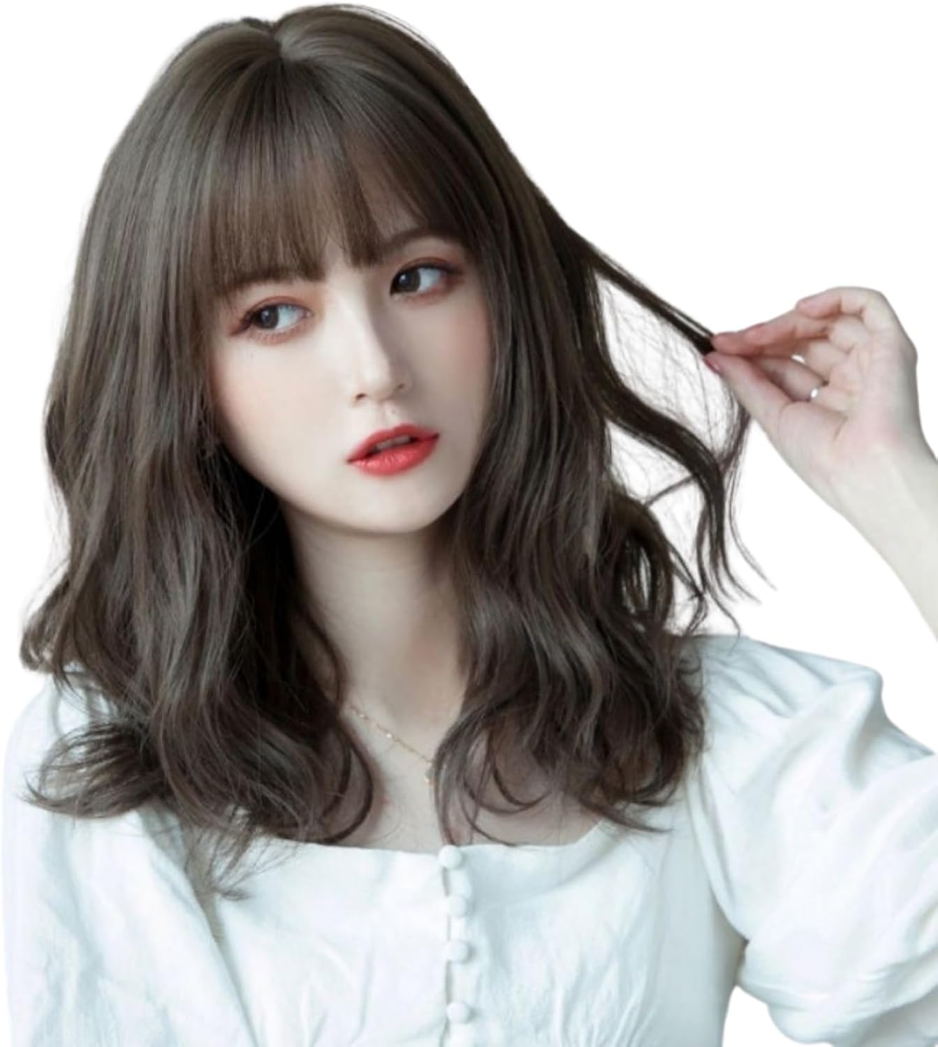 Amazon.co.jp: Quikaboo ウィッグ かつら ミディアム レディース ウェービー フルウィッグ カール セミロング 自然 小顔 パーマ 普段使い 女装 おしゃれ かわいい ...