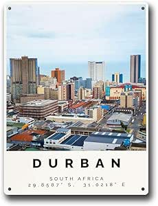 Amazon.com: Metal Tin SignDurban Travel Colorful Travel Durban Wall Art ...