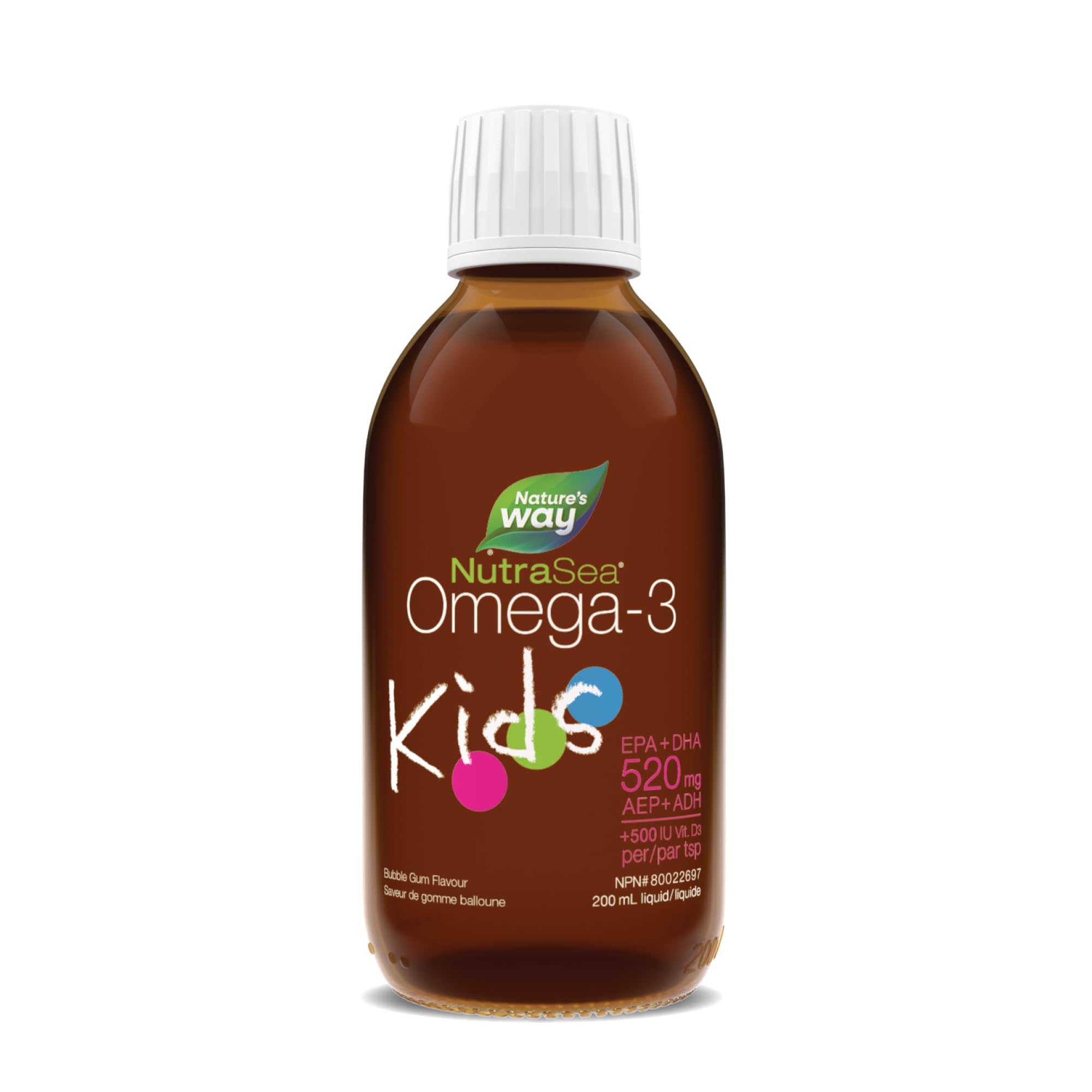 Nature's Way NutraSea Kids Omega-3 and Vitamin D Supplement – Bubblegum ...
