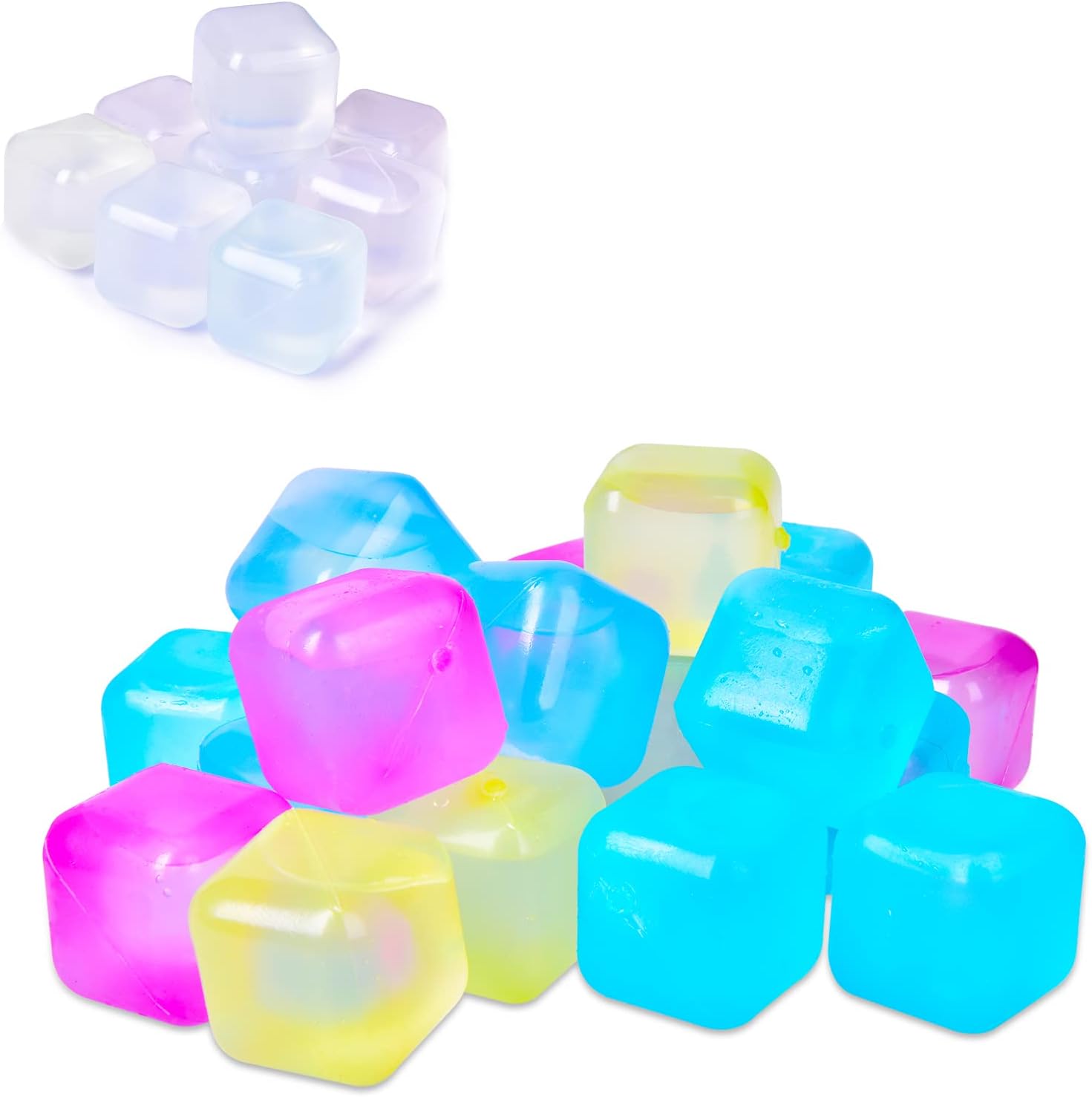 Amazon.com: (60-Pack) Reusable Ice Cube, Plastic Square Cubes for ...