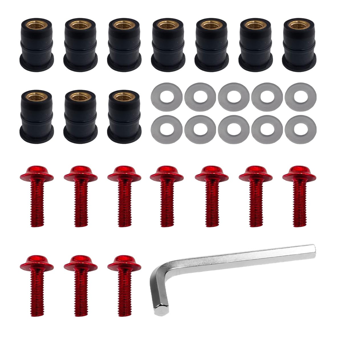 Snapklik.com : 10 PCS Motorcycle Windshield Bolts Kit, Aluminum Body ...