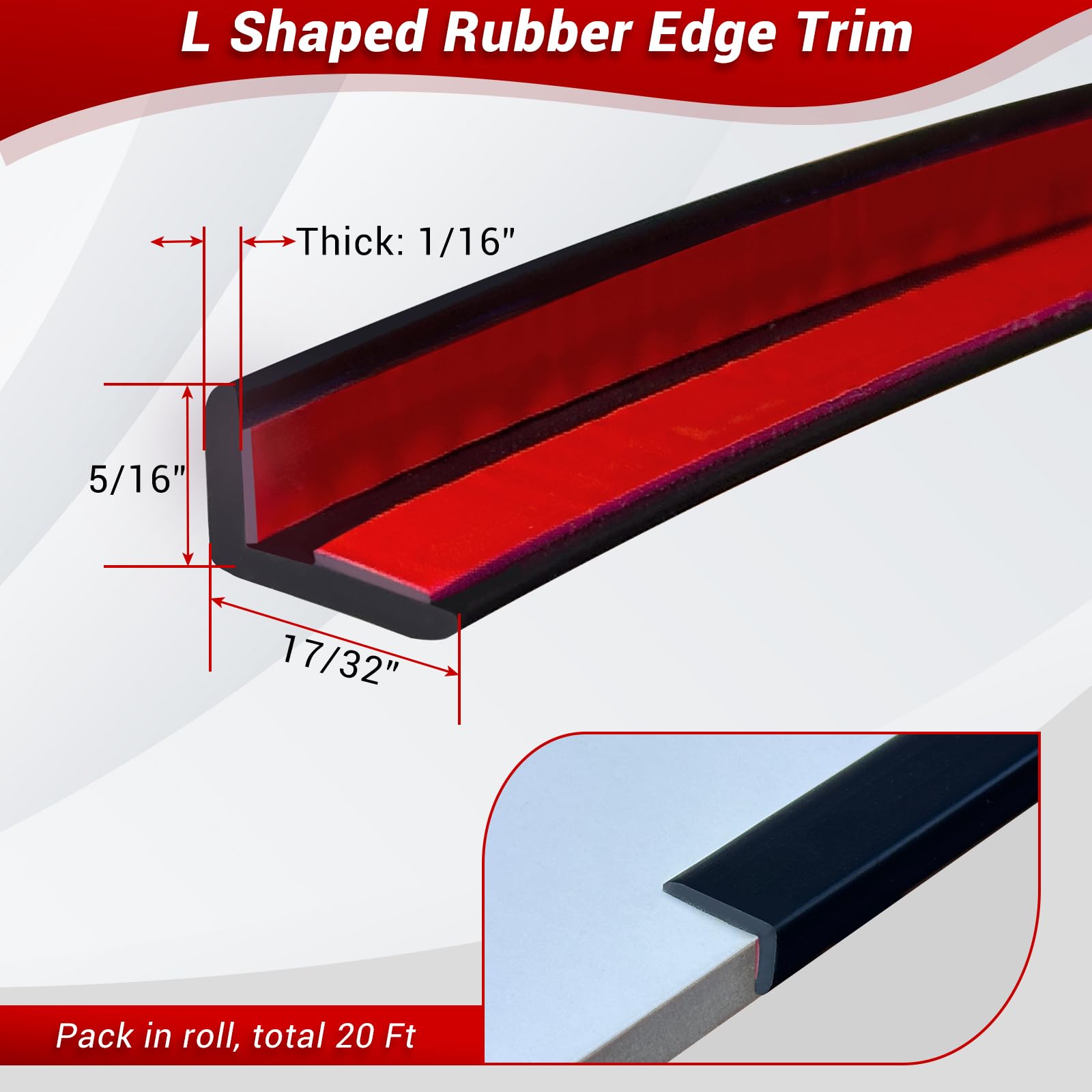 Snapklik.com : Flexible L-Shaped Rubber Edge Trim - 90 Degree Tile ...