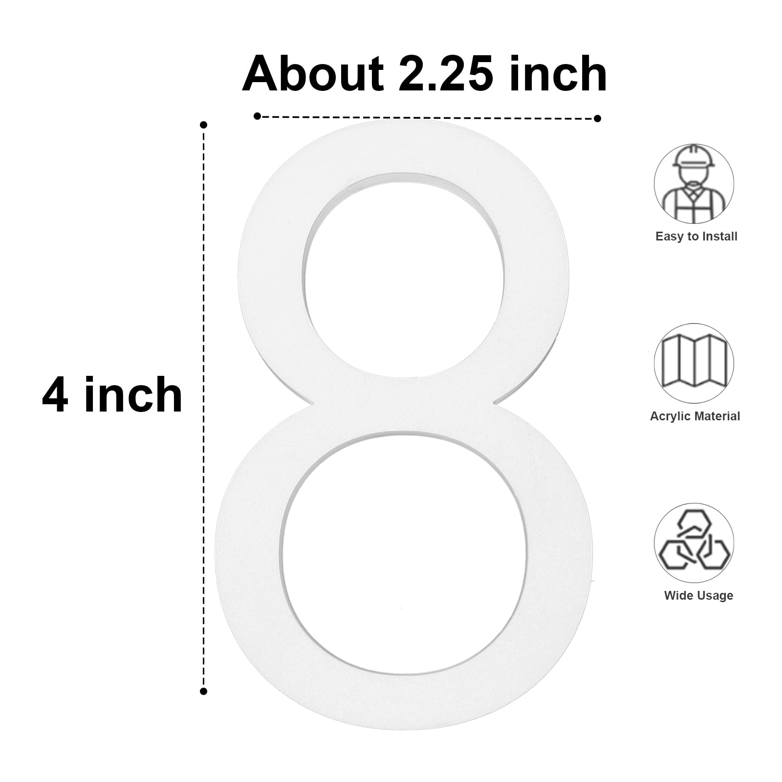 Snapklik.com : 4 Inch Adhesive House Numbers - White Address Numbers ...