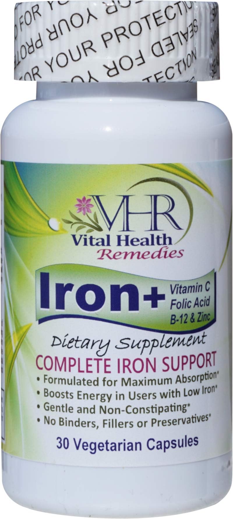 Amazon.com: Vital Health Remedies Iron+ with Vitamin C, FOLIC Acid, B ...