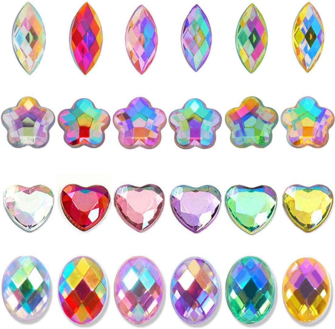 Amazon.com: TKDUJH 300pcs Flat Back Acrylic AB Rhinestones, Bedazzling ...