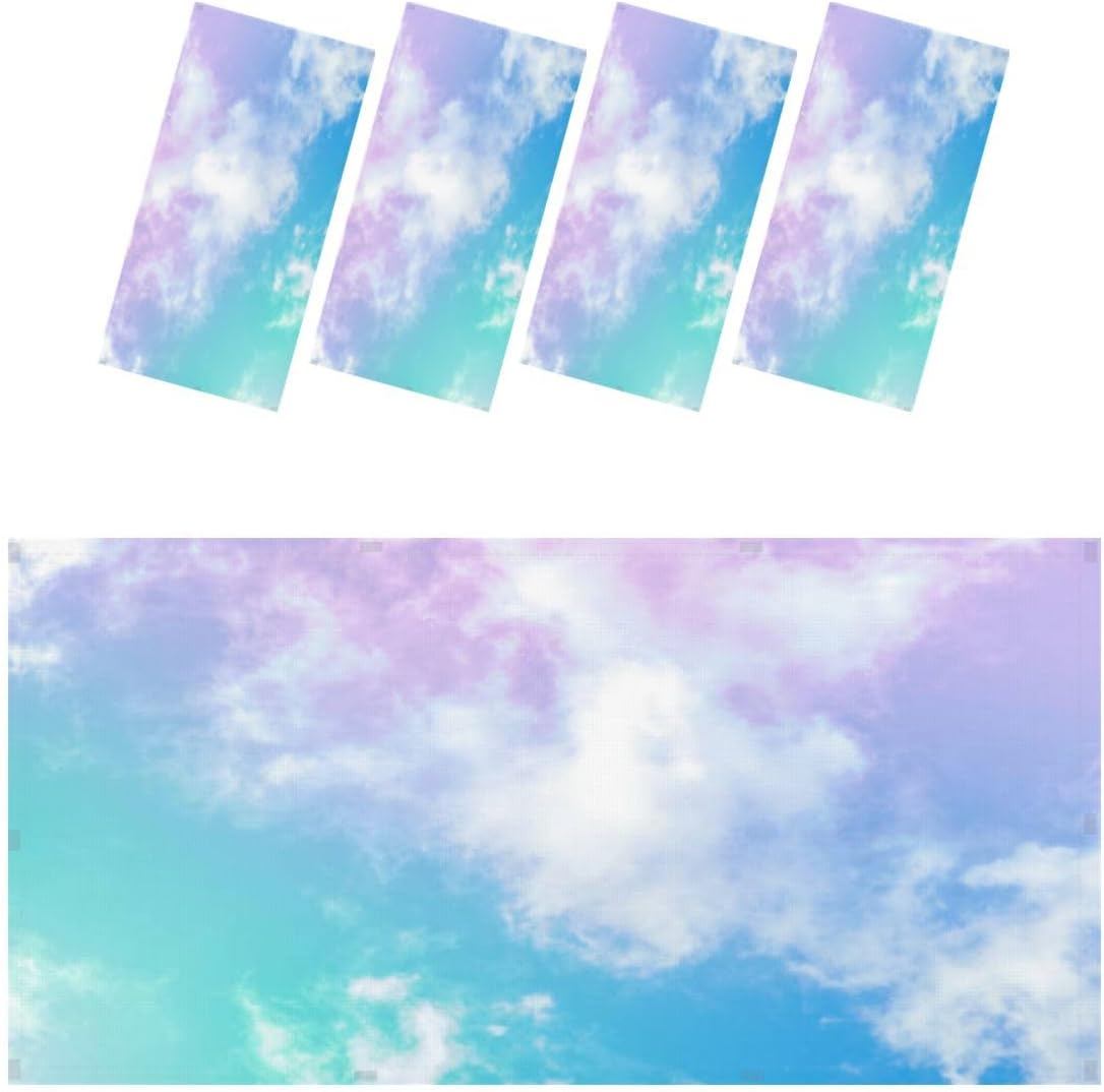 Fluorescent Light Cover 4x2’ Abstract pastel Purple teal blue sky toned ...