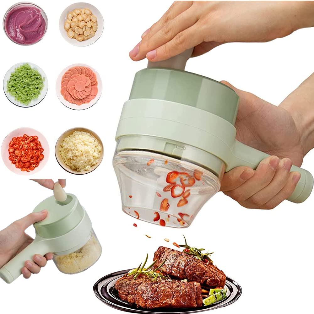 Mutifunctional Electric Vegetable Chopper, 4 In 1 Handheld Electric ...