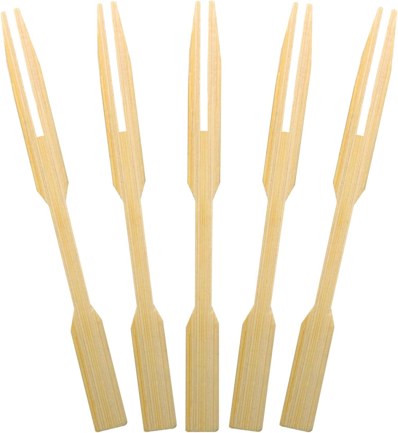 Amazon.com | 300 Pack Bamboo Forks, BetterJonny Disposable Cutlery ...