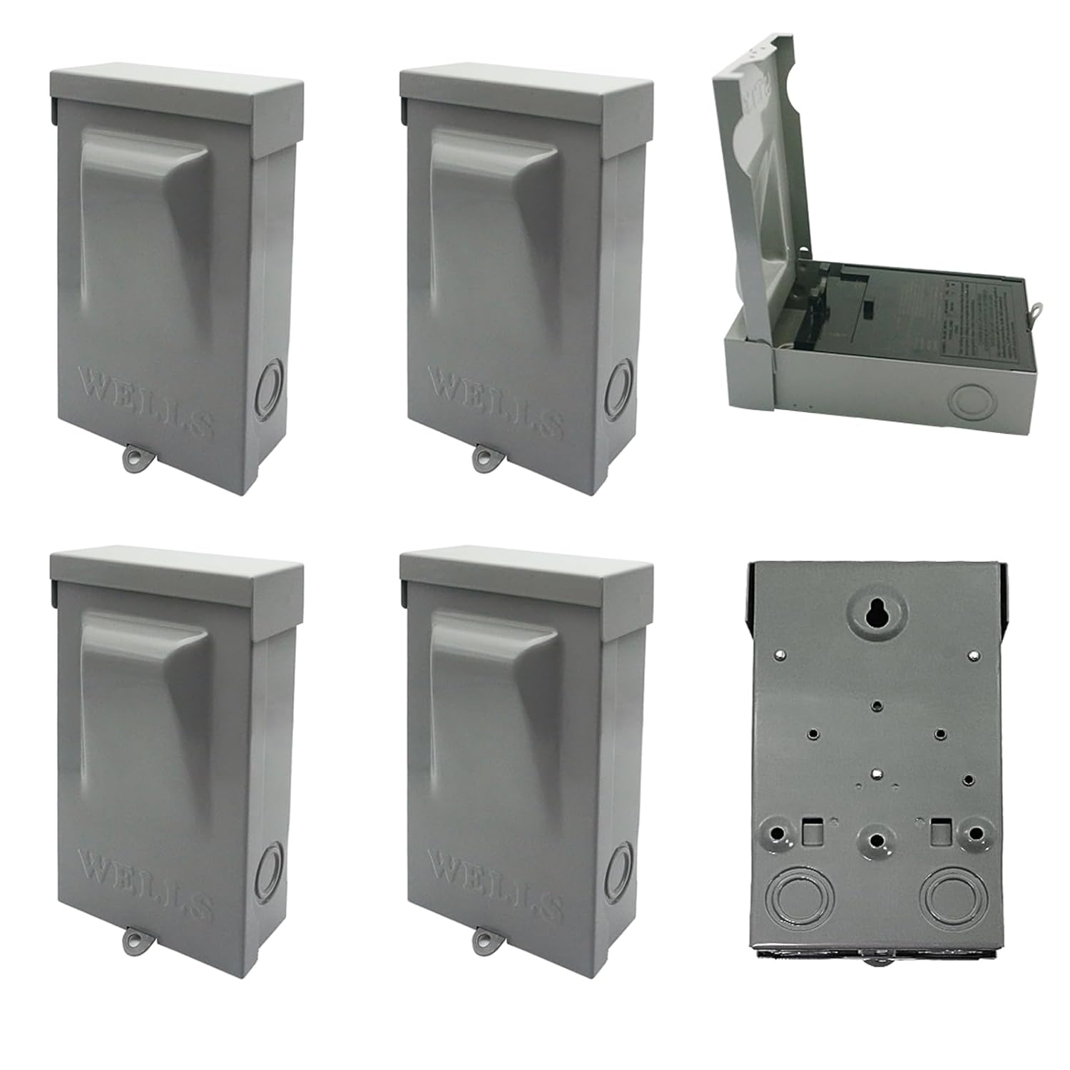 6 Pack AC Disconnect Box Outdoor 60 Amp Disconnect 120/240VAC Non-Fuse ...