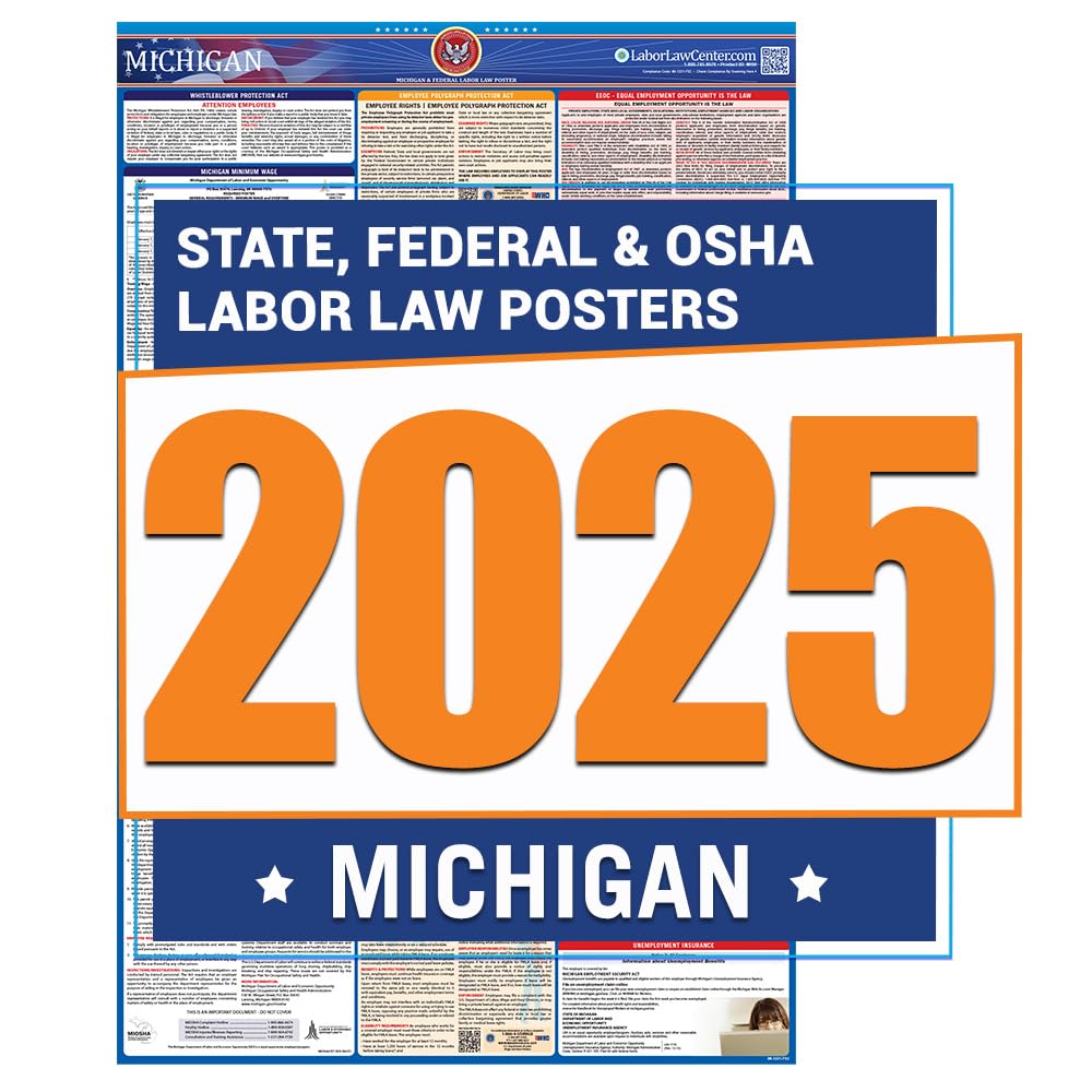 Amazon.com : 2025 Michigan Labor Law Poster- State, Federal, OSHA ...