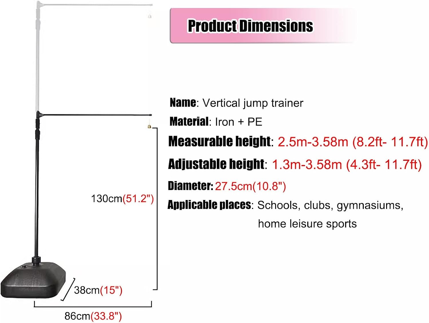 Iron Vertical Jump Tester with Bell, Gym Vertical Philippines | Ubuy