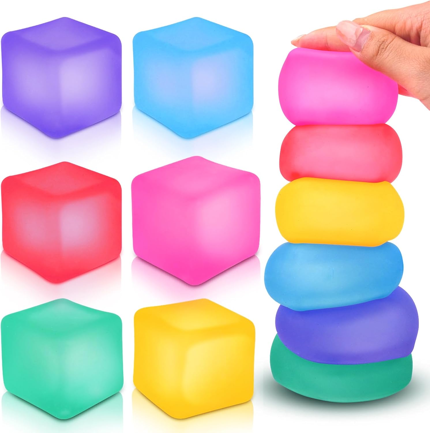 Amazon.com: Fidget Toy Stress Cube 6 Pack - Squishy Fidget Toys for ...