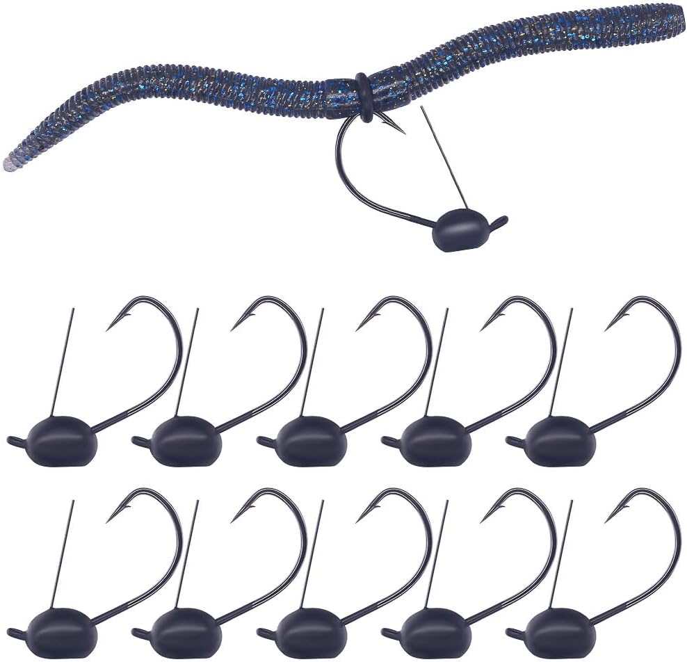 Amazon.com : Weedless-Wacky-Rig-Hooks-Weedless-Jig-Head Worm Weights ...
