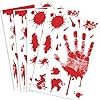 Amazon.com: KUUQA 4 Pcs Bloody Handprint Clings Horror PVC Stickers ...