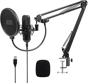 USB Condenser Microphone with Boom Arm Unidirectional - August REC100 ...