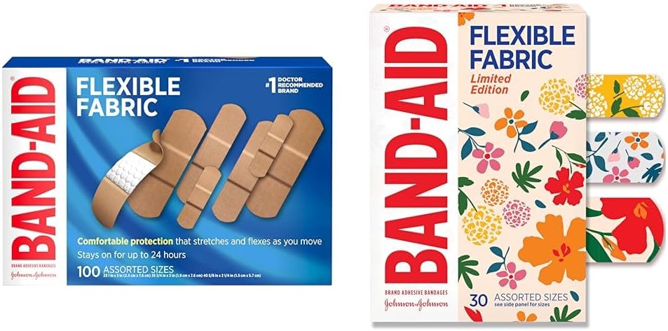 Amazon.com: Band-Aid Brand Flexible Fabric Adhesive Bandages for Wound ...