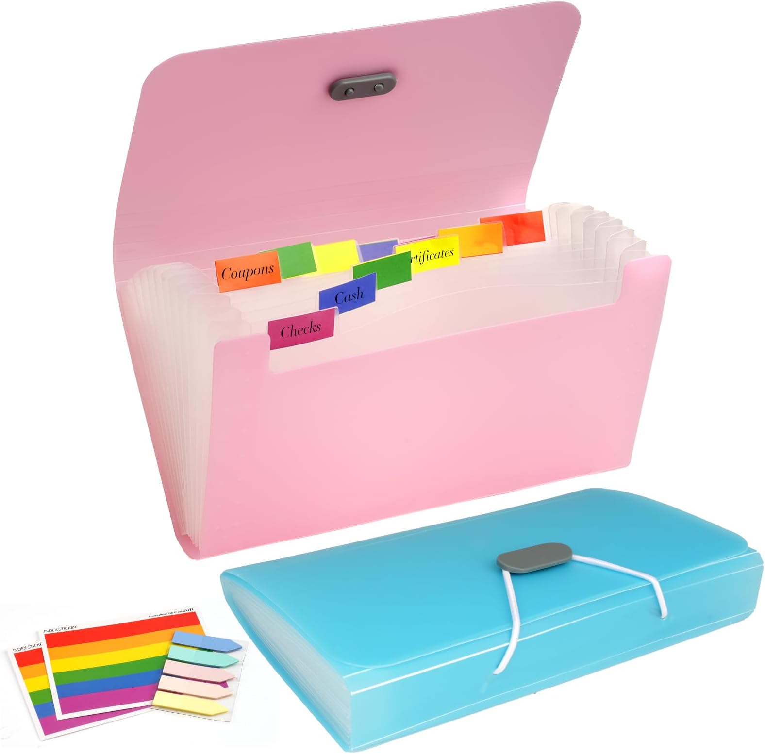 2 x Expanding File A6, Index Card Box A6, Document Folder A6 with ...