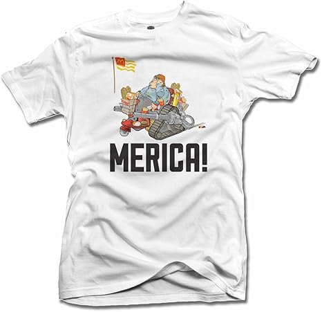 Amazon.com: 'Merica Fat Guy ON A Rascal Funny America T-Shirt Men's Tee ...