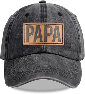 Leather Patch Papa Hats for Men, Fathers Day Birthday Gifts from ...
