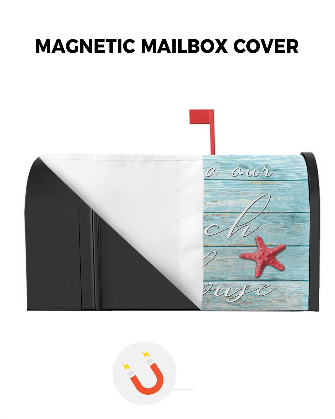 Mailbox Covers Magnetic Standard Size Welcome to Our Beach House Wooden ...
