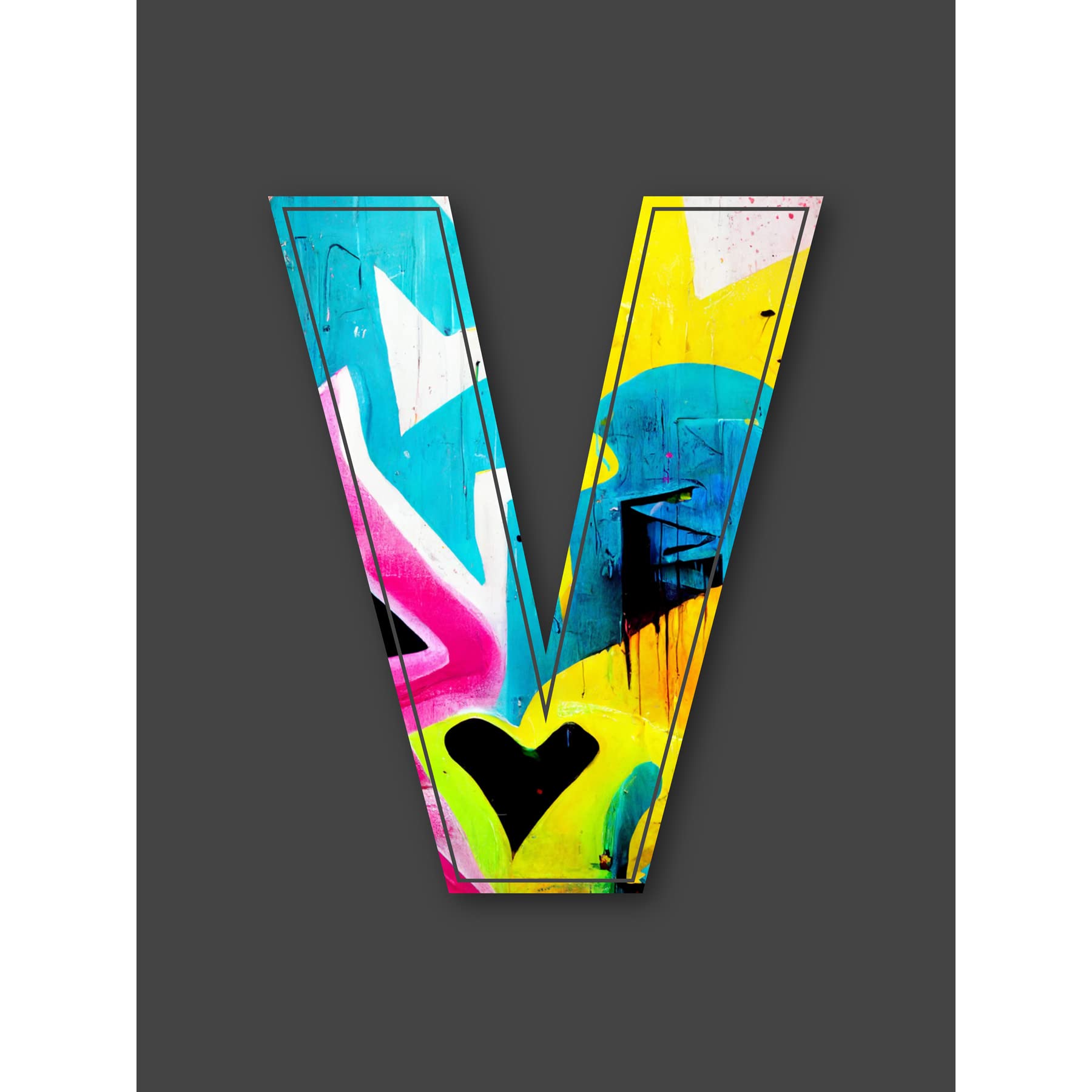 Lettere Graffiti V Printable Bubble Letters: Fancy Bubble Letter V