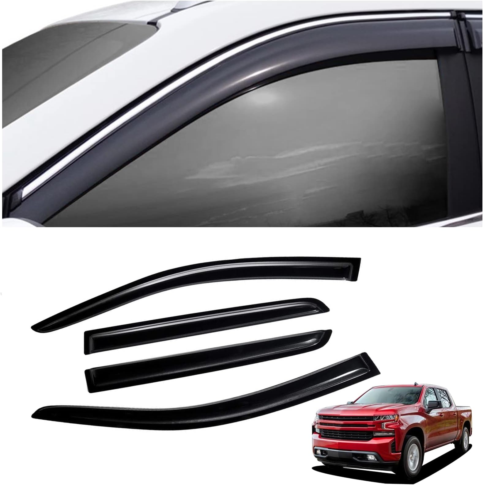 Amazon.com: SAOKNCE 4 Pieces Tape-on Extra Durable Rain Guards Fit for ...