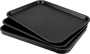 Amazon.com | HEIHAK 5 Pack Black Plastic Fast Food Tray, 16 x 12 Inch ...