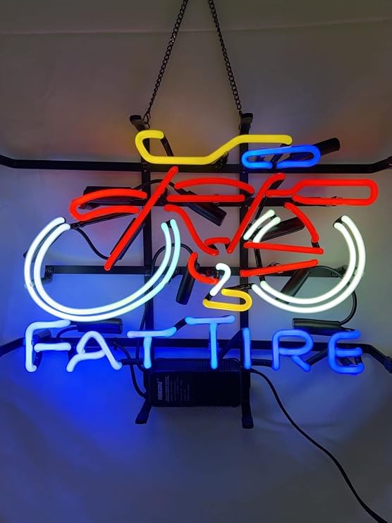 Amazon.com : Neon Signs Fats Tires Bike Real Glass Beer Bar Club ...