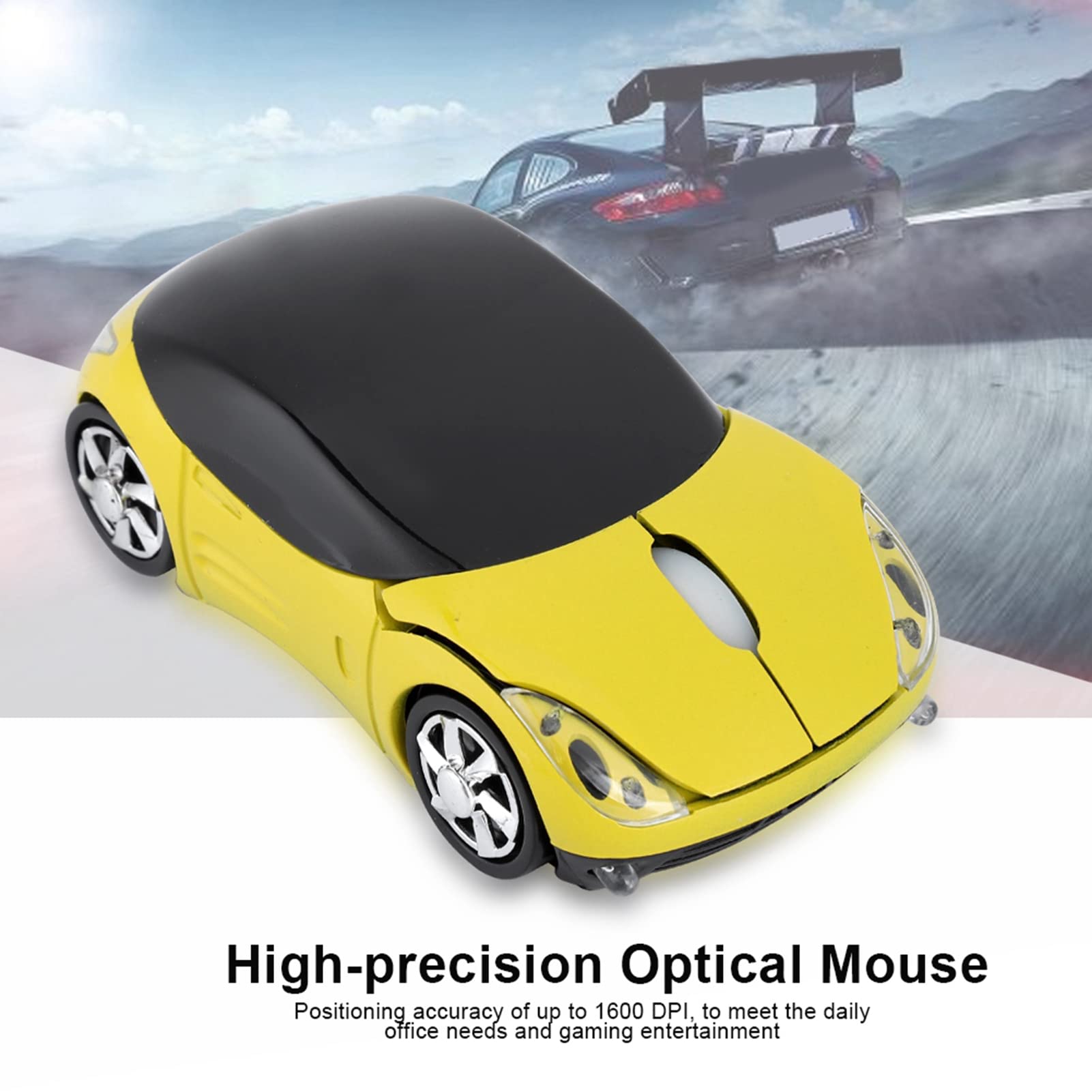 Snapklik.com : ASHATA Wireless Mouse, 24G Sport Car Shaped Mouse ...
