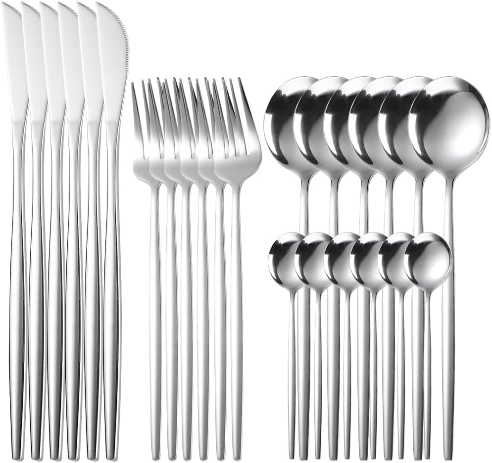 Exzact Cutlery Set Forged Stainless Steel 24pcs - 6 x Forks, 6 x Table ...