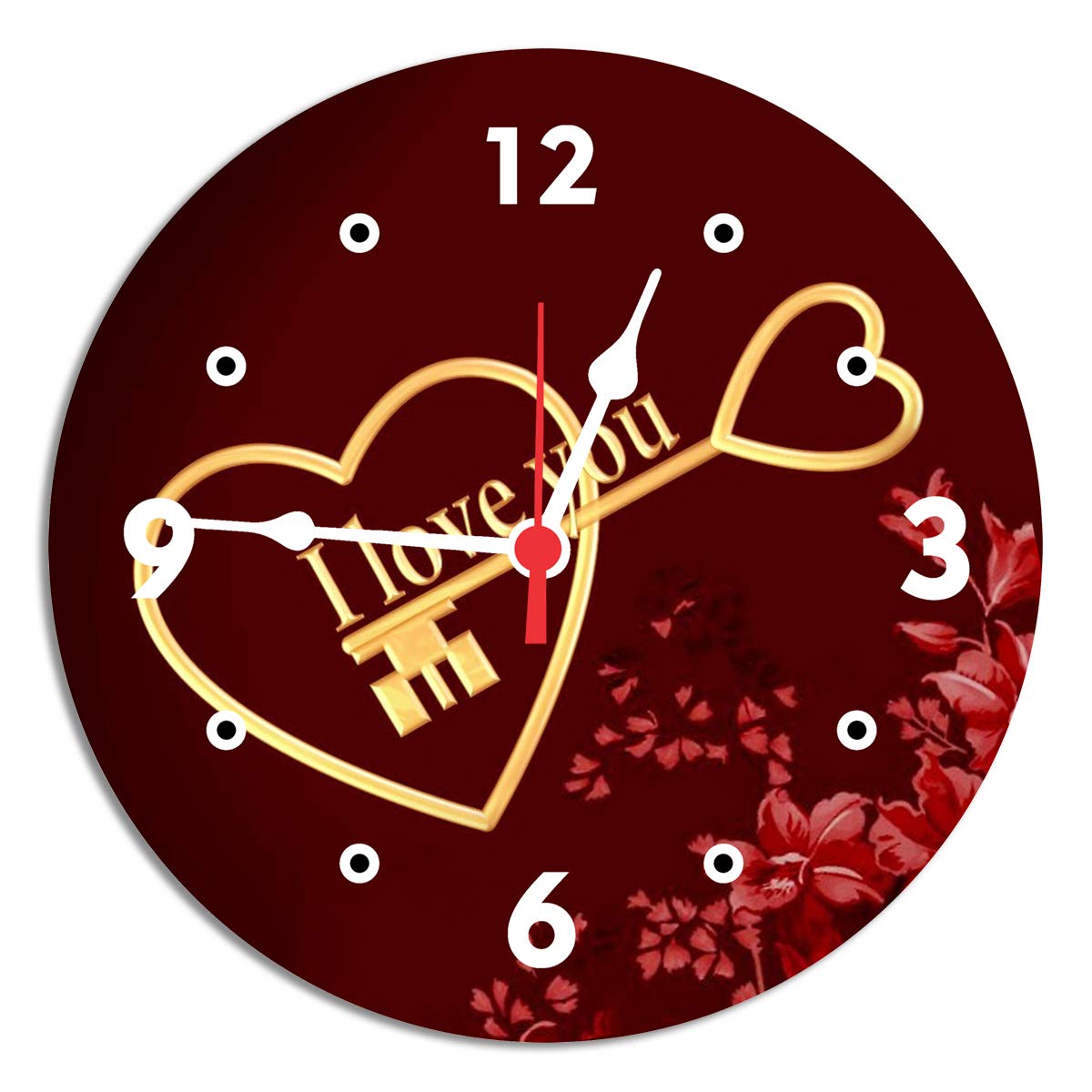 IndoCult I Love You Wooden Round Wall Clock Valentine Gifts For indocult-i-love-you-wooden-round-wall-clock-valentine-gifts-for