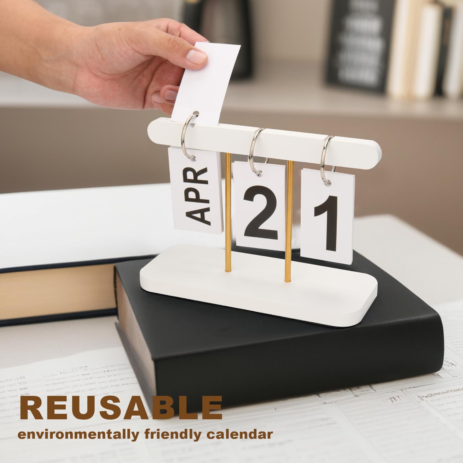 Snapklik.com : Perpetual Daily Flip Calendar For Desk, Vintage Wood ...
