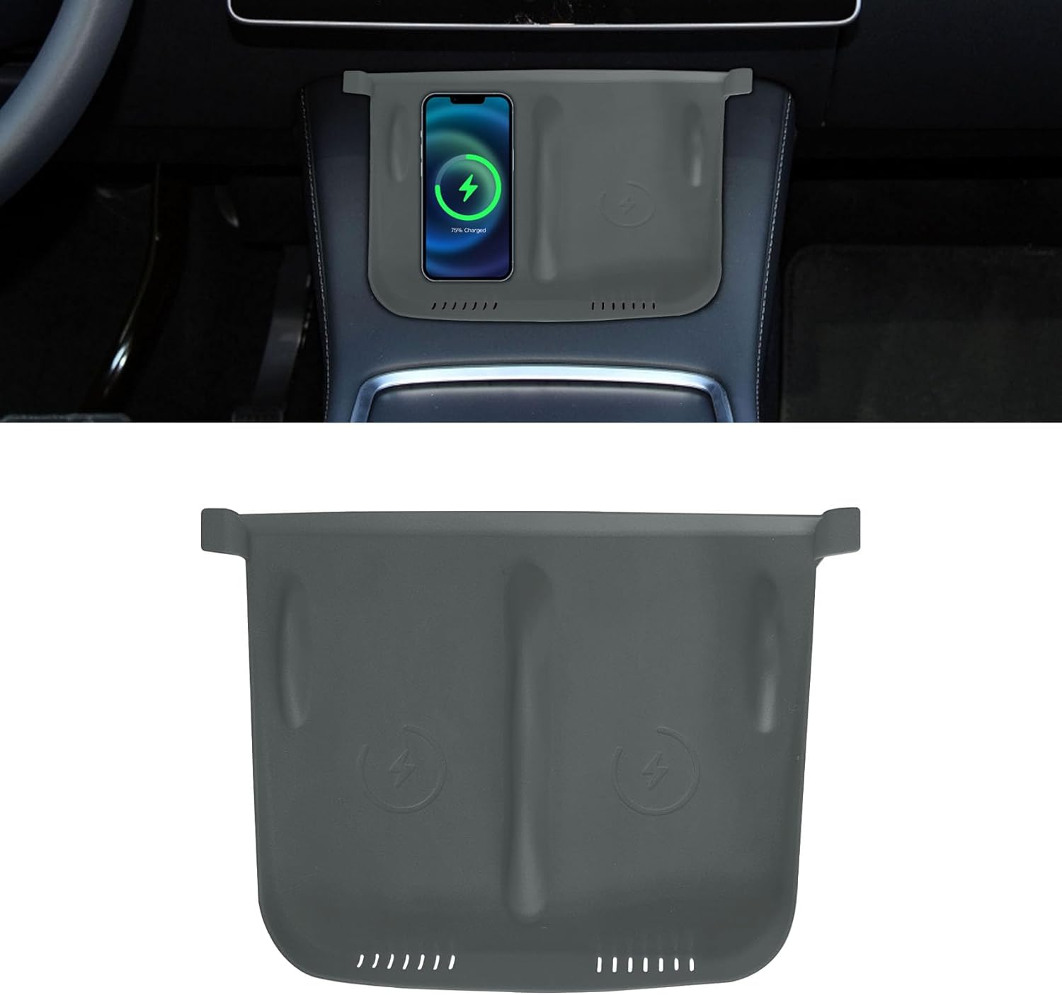 Amazon.com: Lecctso Center Console Wireless Charger Anti-Slip Silicone ...