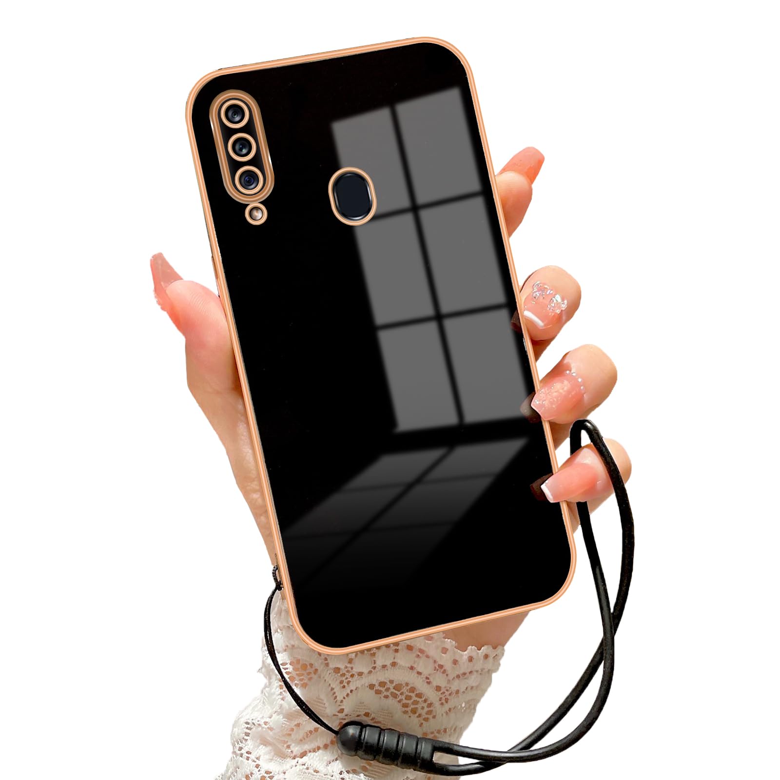 Amazon.com: KuDiNi for Galaxy A20S Case for Women Electroplating Luxury Bling Aesthetic Trendy ...