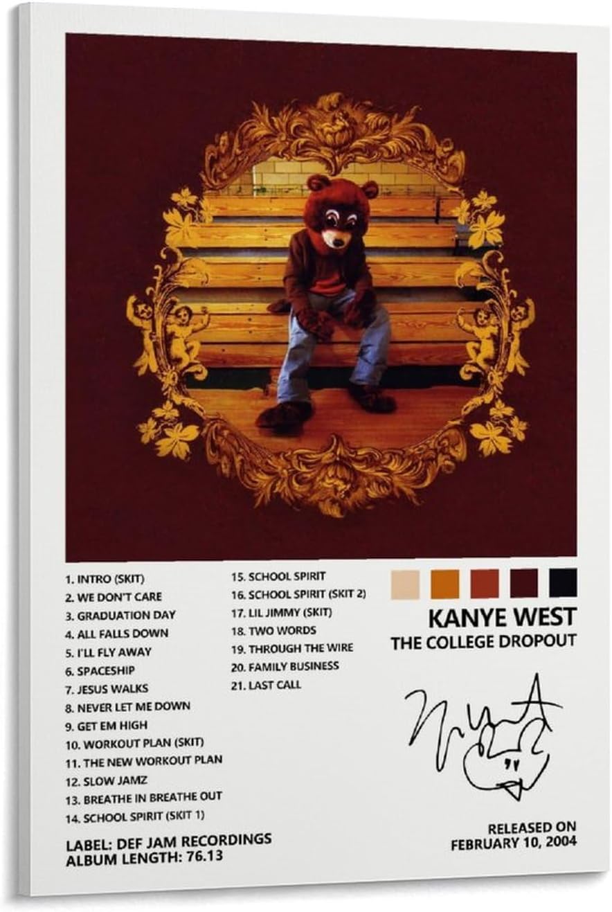 Amazon.com: Kanye Poster West The College Dropout Album Cover Poster ...