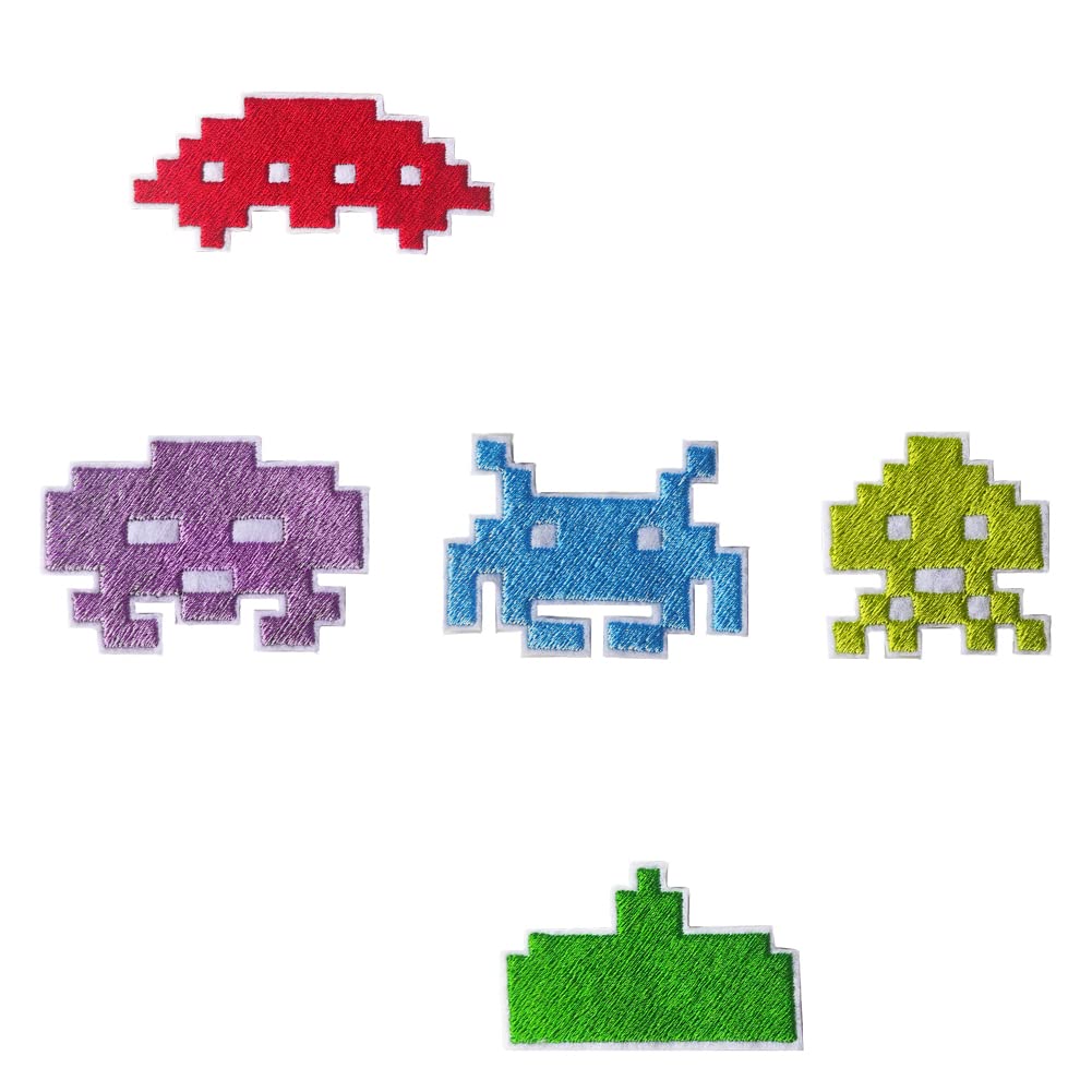 Amazon.com: Retro Gaming Patch Embroidered Iron-On Arcade Videogame ...