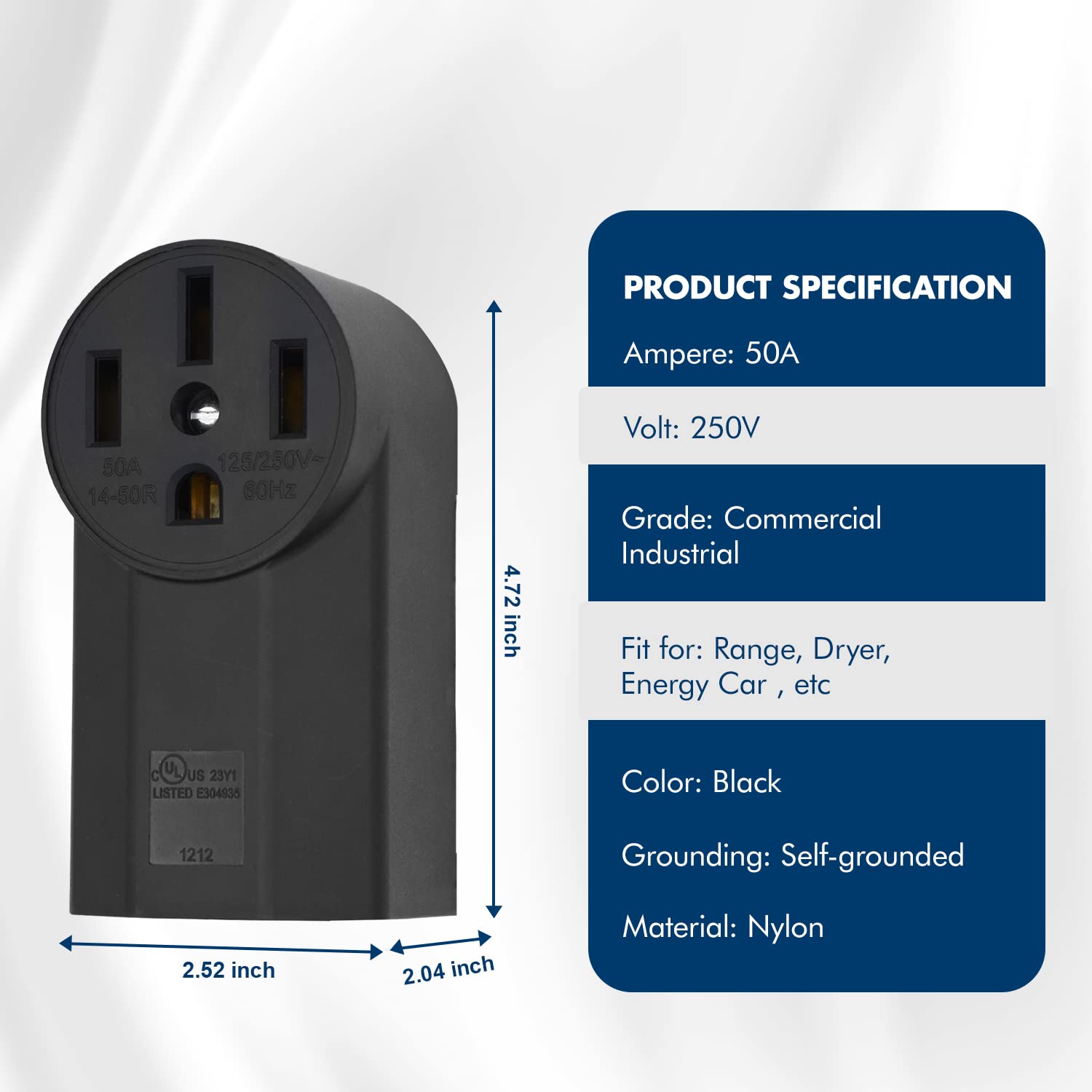 Snapklik.com : NEMA 14-50R Receptacle 3-Pole 4-Wire Surface Mount Power ...