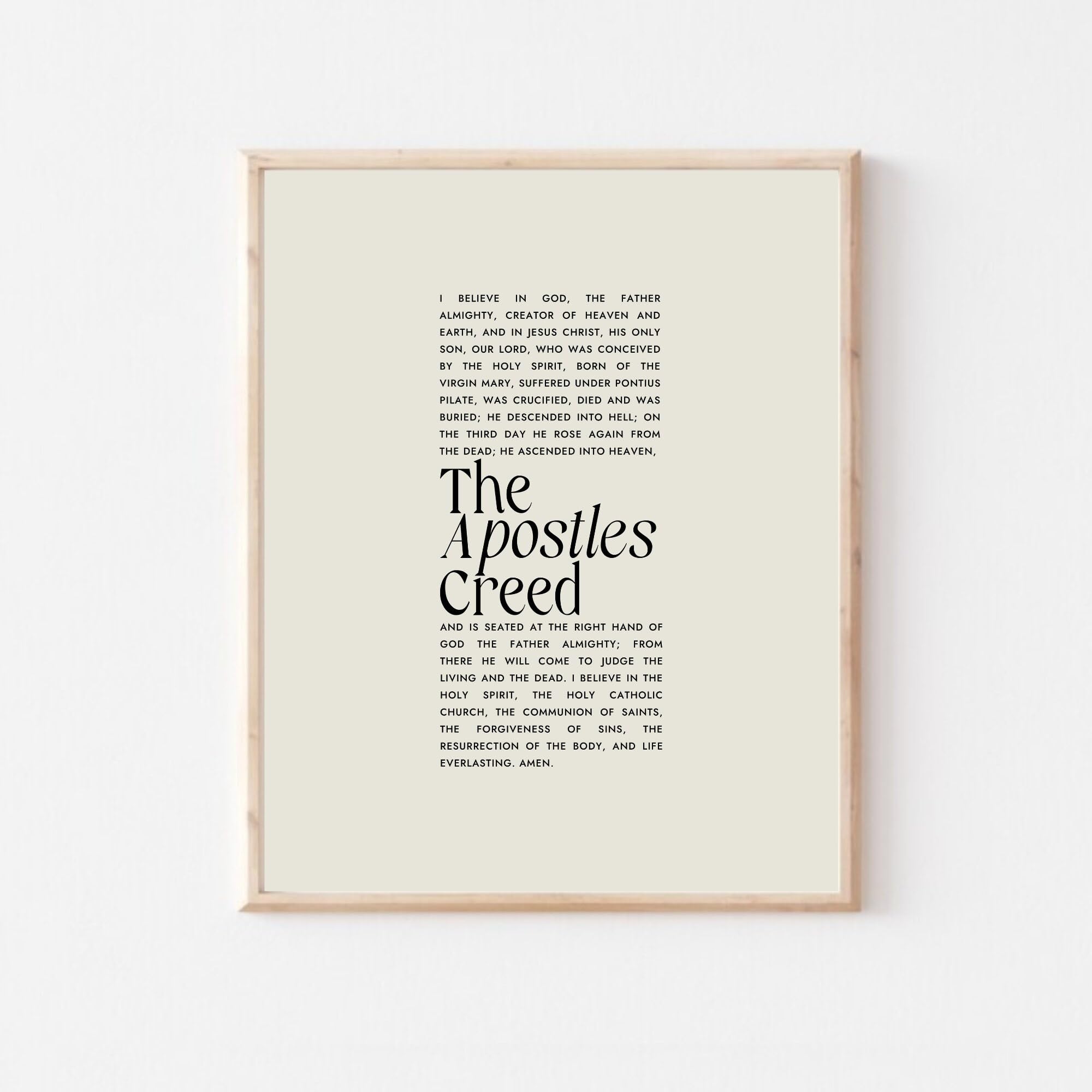 Amazon.com: The Apostles Creed Prayer Wall Art, Apostles Creed Print ...