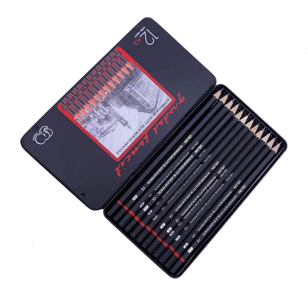 NAITIK CREATION 12pcs Artist Pencil for Sketching Drawing Shading Art ...