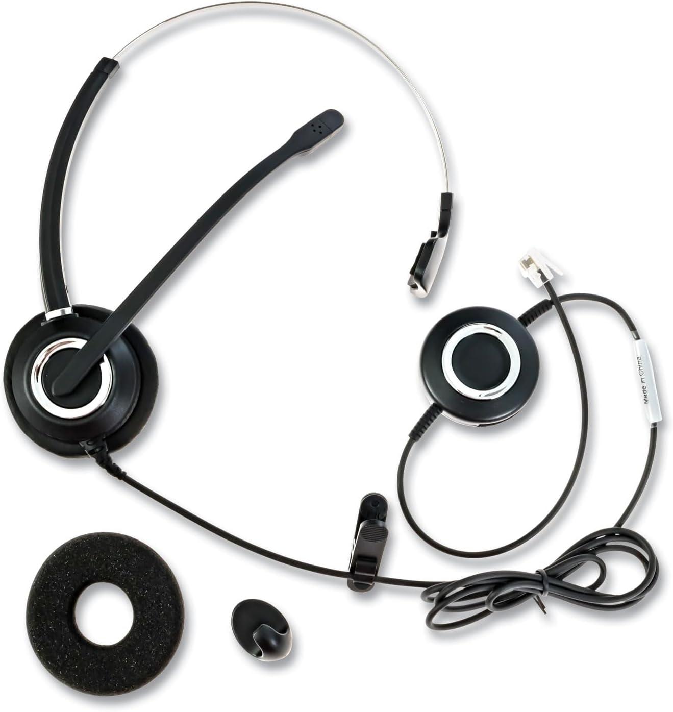 Amazon.com: Spracht Zum RJ9 Single Ear Wired Headset for Desktop Phones ...