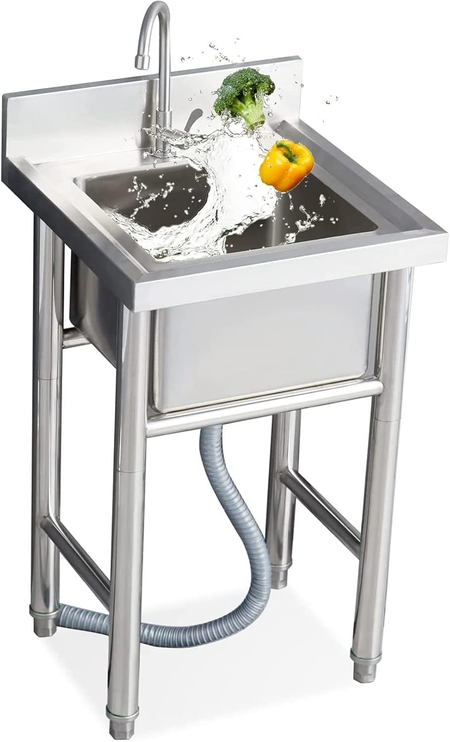 Amazon.com: Goripsiuk Free Standing Prep Table Utility Sink Thick ...
