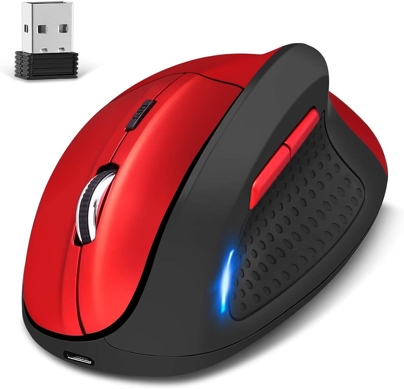KINGTOP Kabellos Vertical Mouse Dual Mode Wired und 2.4G Wireless ...