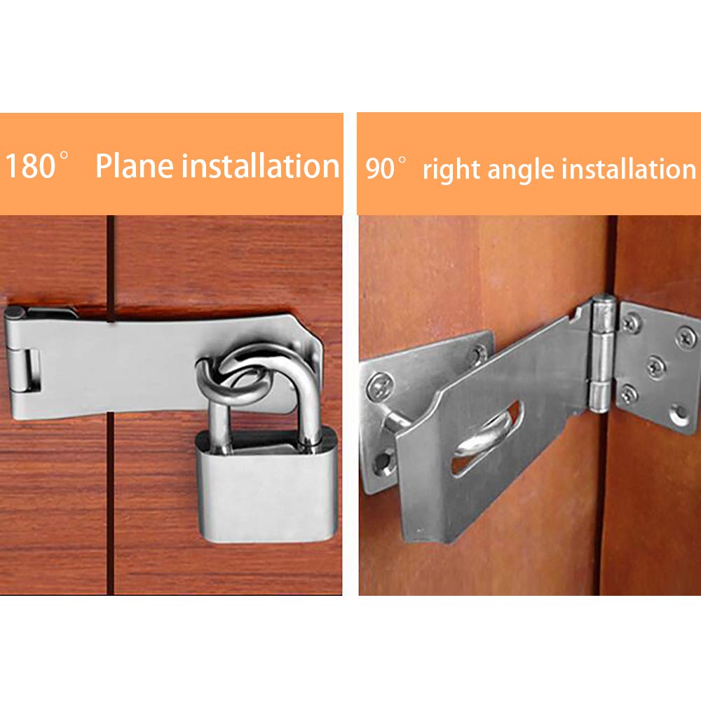 Snapklik.com : Hasp Lock,Door Hinge Lock Padlock,Black Clasp Latch Hinges Lock For Doors,3 Inch ...