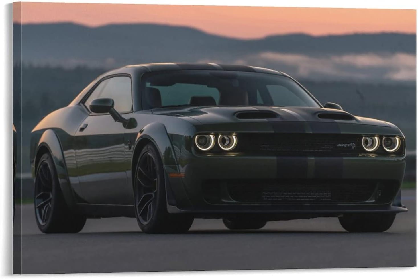 Amazon.com: CHIUIN Dodge Challenger Retro Car Poster Canvas Poster Wall ...
