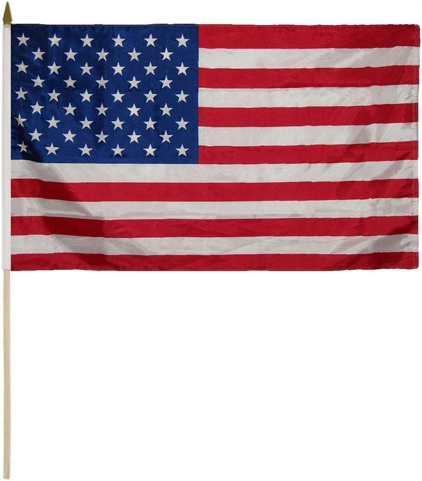 Amazon.com : USA UNITED STATES 12 X 18 INCH STICK FLAG WITH 2 FOOT POLE ...