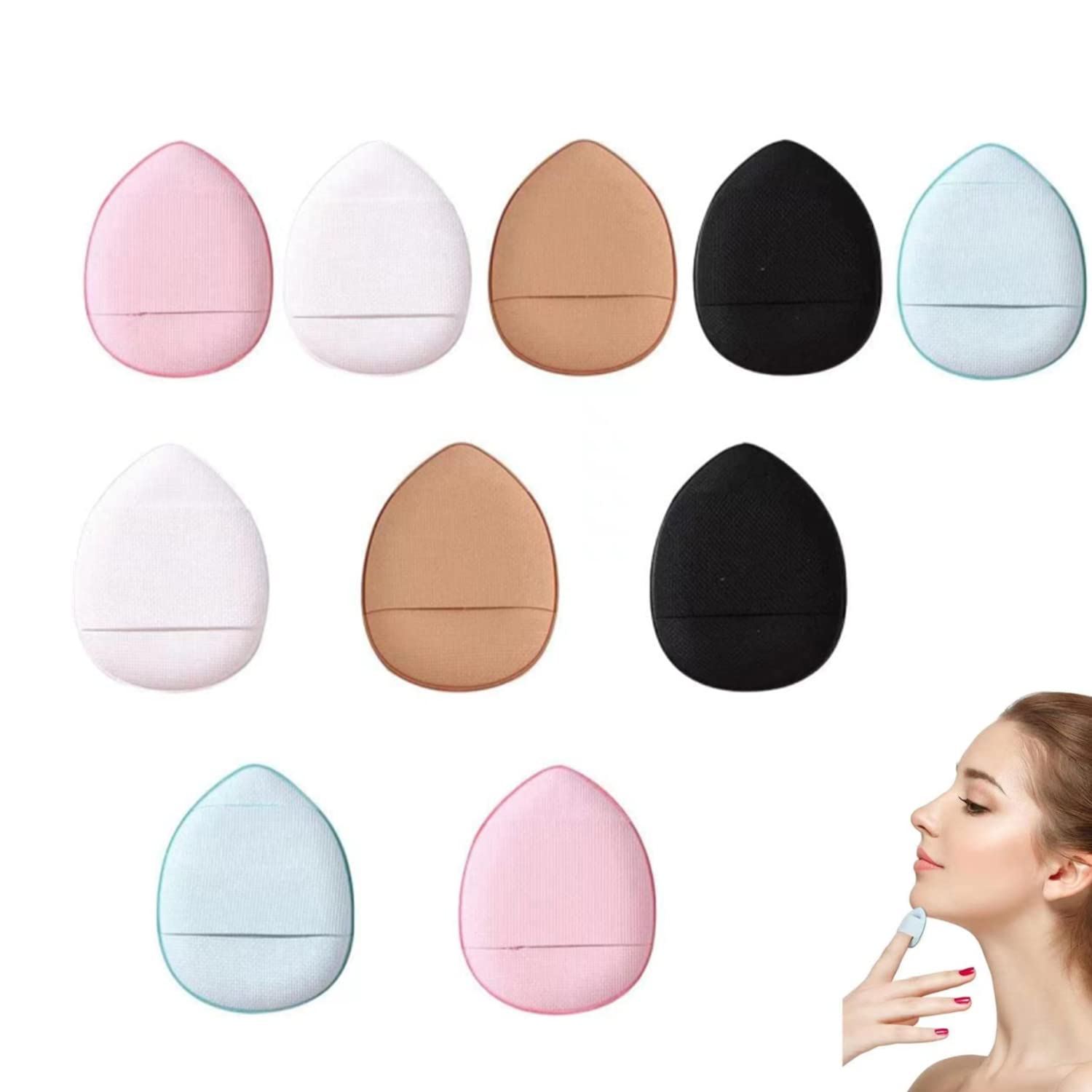 5 x Brand New BOBOZHONG Mini Finger Puffs, 10 Pieces Makeup Puffs Brea ...