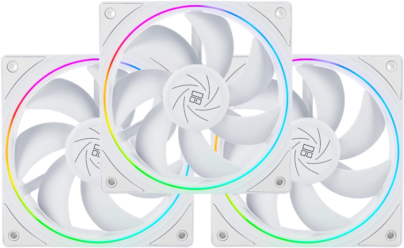 Thermalright TL-S12W CPU Fan, 120mm Case Cooler Fan Comes with ARGB ...