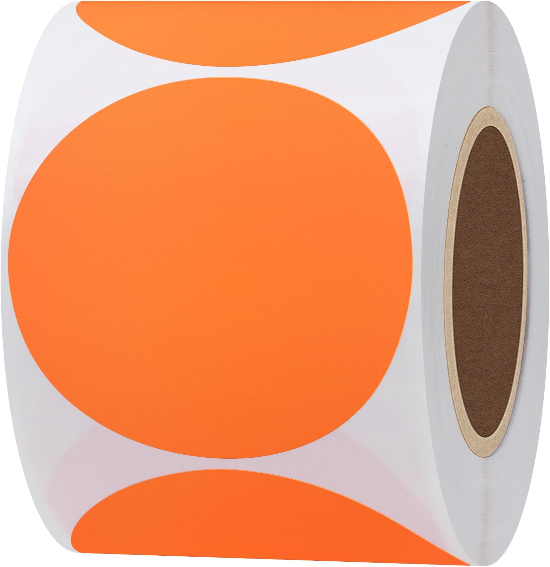 Amazon.com : SMARSTICKER 2" Round Fluorescent Red Orange Removable ...